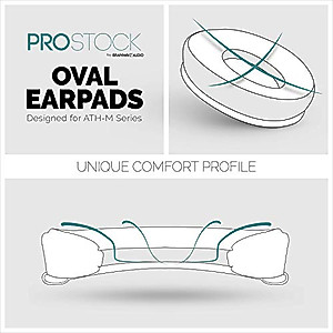 BRAINWAVZ ProStock ATH M50X Upgraded Earpads, Improves Comfort & Style Without Changing The Sound - Ear Pad Designed for ATH-M50X M50BTX M20X M30X M40X Headphones, Vegan Leather (Black)
