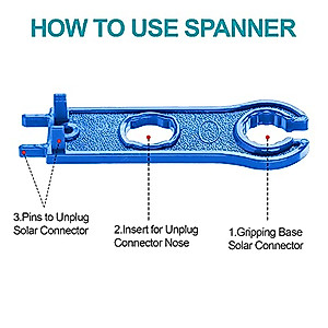 POWLAND Solar Connectors Male & Female IP67 Waterproof Solar Connector Kit, with 2PCS Blue Assembly Tool, Work for Mounted Solar Panel (5 Pairs)