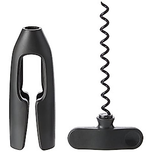 Brabantia Tasty+ Wine Bottle Opener Corkscrew (Dark Gray) Easy To Use, Safe Enclosed Spiral, Extra Large Turning Handle