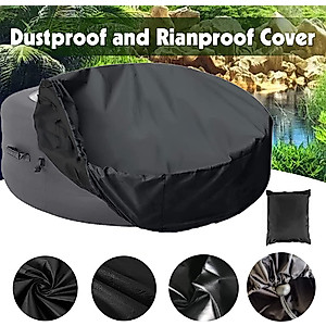 UCARE Hot Tub Cover Waterproof Outdoor Portable Round Inflatable Hot Tub Spa Cover Protector Bathtub Pool Garden Furniture Dust Covers (91×43in/ 230×110cm)
