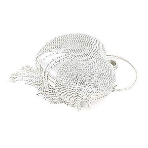 WANLIAN Women Luxury Cute Heart Shape Tassel Evening Clutch Bag Rhinestones Wedding Party Purse Handbag Evening Bags