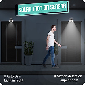 ZIVASA 2023 Upgraded Solar Outdoor Motion Sensor Lights, 360° Rotating LED Security Flood Lights Dusk to Dawn, IP65 Waterproof Solar Powered Wall Lights for Outside Porch Yard Garage