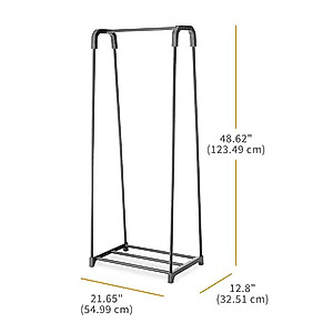 Whitmor Garment Rack with Shelf - Gunmetal