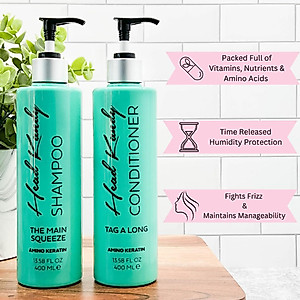 Head Kandy Sqaud Goals Amino Keratin Shampoo & Conditioner Bundle | The Besties | For Colored Hair | Salon Quality, For Dry, Damaged Hair & Growth