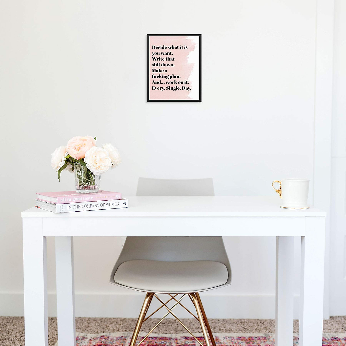 Sincerely, Not Motivational Quote Wall Art Print Poster - Decide What It Is That You Want -UNFRAMED- Modern Inspirational Home Office Artwork - Positive Affirmation Wall Bedroom Mantras