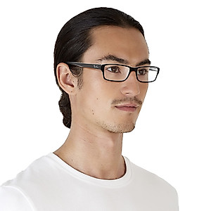 Ray-Ban RX5169 Rectangular Prescription Eyeglass Frames, Black On Transparent/Demo Lens, 54 mm