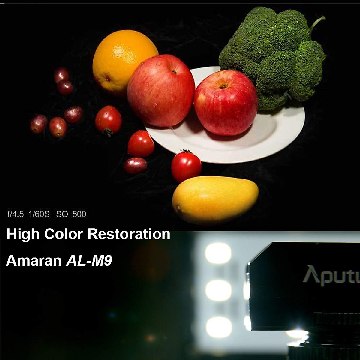 Aputure Amaran AL-M9 LED Light Built in Battery Pockable Mini TLCI/CRI 95+ On-Camera Video Lights 9pcs SMD Lighting for DSLR Camera