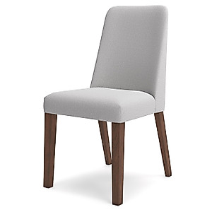 Signature Design by Ashley Lyncott Contemporary Dining Room Upholstered Side Chair with Foam Cushion, Set of 2, Cream & Brown