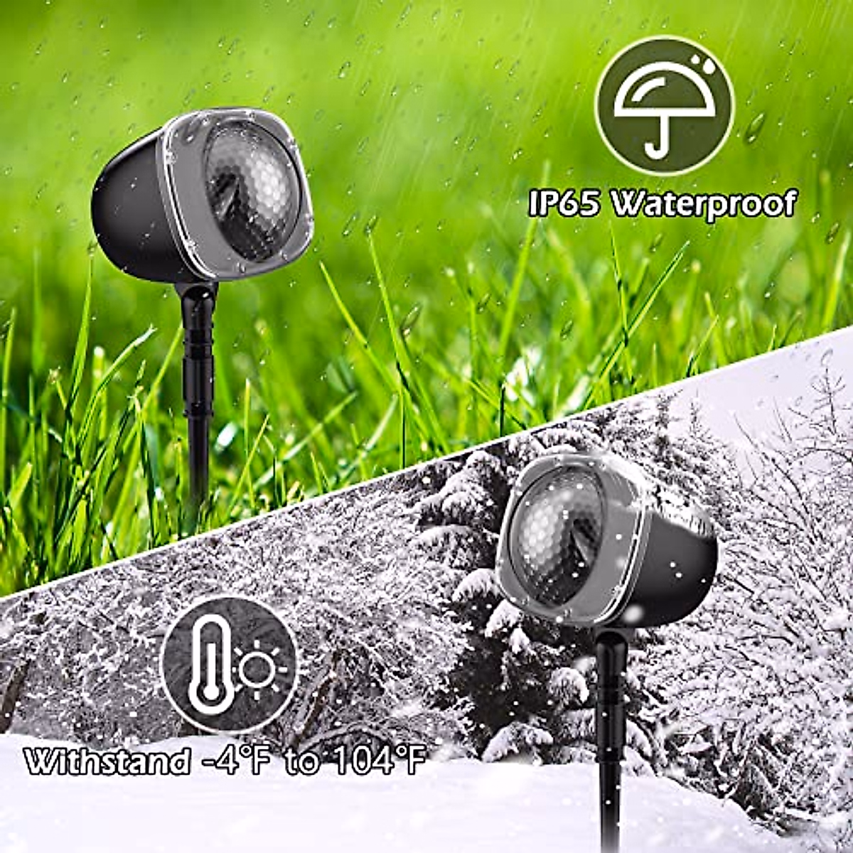 Christmas Snowfall Projector Light, Yokgrass LED Snow Projector Outdoor Holiday Lights IP65 Waterproof with Remote Control Dynamic Falling Snow Effect for Garden, Party, Halloween Landscape Decoration