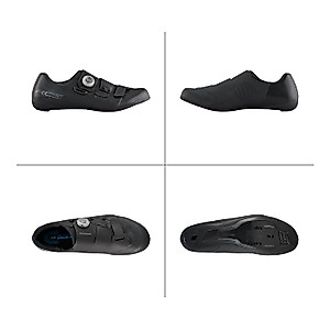 SHIMANO SH-RC502 Lightweight Men's Road Cycling Shoe Packed with Pro Features, Black, 8-8.5