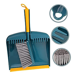 Healeved 1 Set Kitchen Broom Tiny Cleaning Broom Mini Dustpan Soft Bristle Broom Hand Broom Shovel Brush Combination Short Handle Broom Tiny Brush Dustpan Car Broom and Dustpan Pp Green