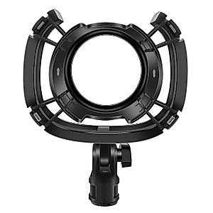 Borenbuir [Newest &Ultra-Durable] Microphone Shock Mount with Pop Filter [Custom Built for Blue yeti Mic] Anti-Vibration Suspension Shock Mount Holder Clip Compatible with Blue Yeti Microphones