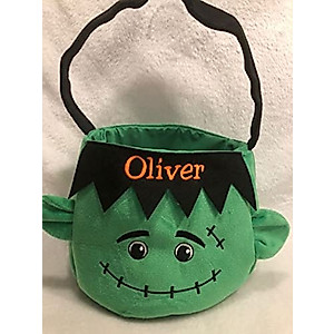 Embroidered Personalized Halloween Basket Trick or Treat customized Bucket