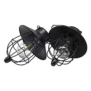 YAKii 2 Pack Solar Lantern Hanging Waterproof Outdoor Metal Solar Lamp with Warm White Light Decorate for Yard Garden Pathway Patio Porch Decor (Black)