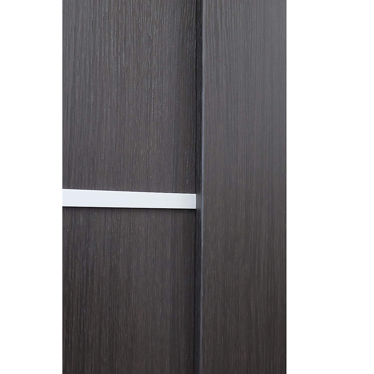 SARTODOORS Brown Modern Door 28 x 80 with 3D Strips | Planum 0030 Wenge | Frame Trims Lever Satin Nickel Hardware | Closet Solid Core Door