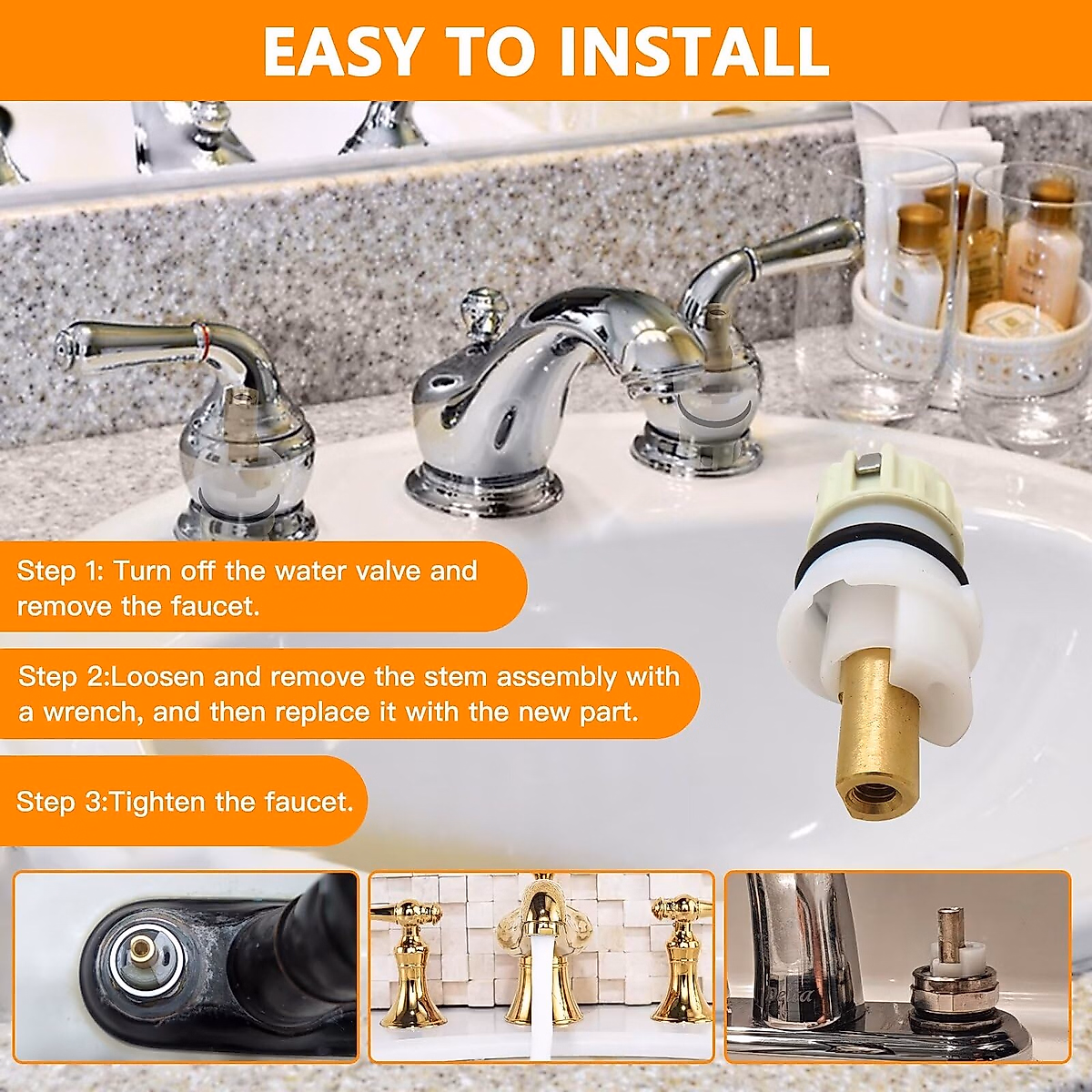 Aiyumise For Delta Faucet Stem Assembly RP25513-2 Pack - Compatible for Most Delta Two Handle Kitchen, Bathroom & Bathtub Faucets - Lasting Replacement Parts for Smooth Water Flow