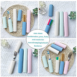 ssupfree 4 Packs Toothbrush Covers, Travel Toothbrush Holder Plastic Breathable Toothbrush Travel Containers for Travel School Business Camping Toothbrush Case, Blue,Green,Beige,Pink