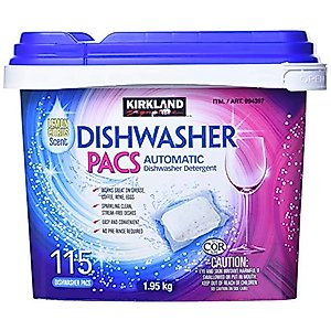 Kirkland Signature Easy to Use, Streak Free Premium Dishwasher Pacs, Automatic Dishwasher Detergent