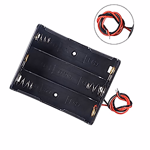 DORHEA 7PCS 18650 Battery Holder Bundle with Wire 18650 Battery Holder Case 3.7V, 3 Slot DIY Battery Storage Boxes, 3 Slot Black Plastic Batteries Case for 18650 Battery