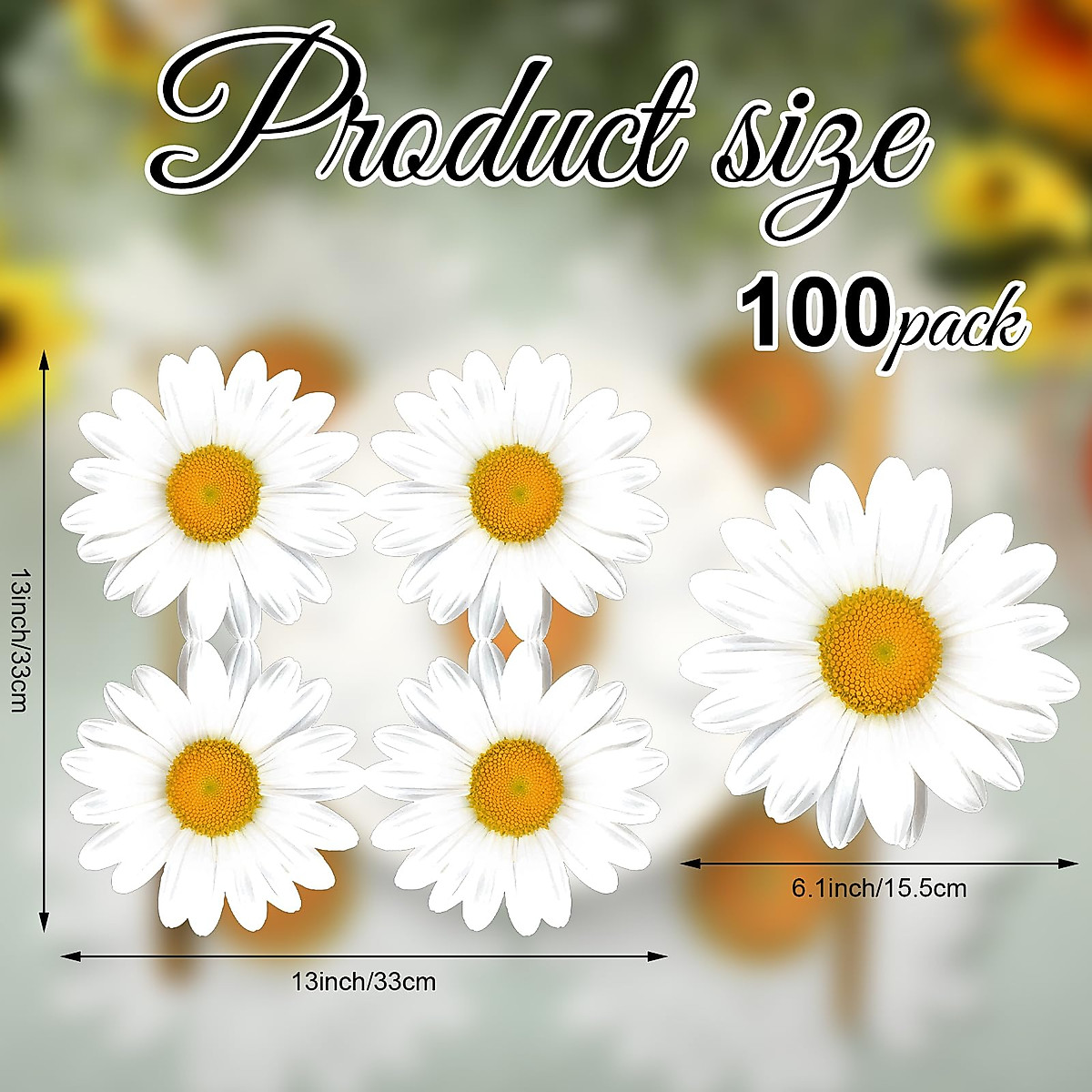 Kosiz 100 Pieces Daisy Floral Napkin Daisy Flower Shaped Luncheon Napkins Disposable daisy Napkins for Garden Bridal Shower Party Supplies Birthday Cocktail Dinner Wedding Decoration Tableware