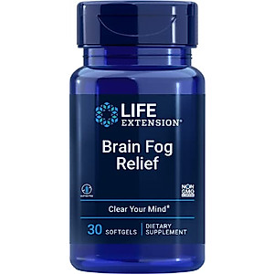Life Extension Brain Fog Relief Caffeine-Free, Fast-Acting Nootropic Formula Helps Clear Your Mind – Gluten-Free, Non-GMO - 30 Softgels