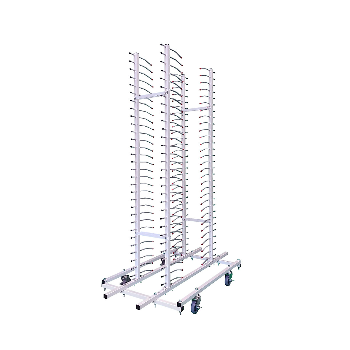 Rotating Spray Rack & 30 Door Dry Storage Rack With Wheels