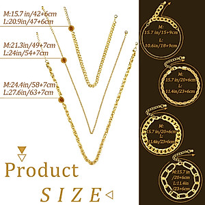 Glenmal 7 Pcs Halloween 90S Jewelry Set for Women Gold Necklace Bracelet Sets 80s Hip Hop Jewelry Gold Party Accessories (Classic)