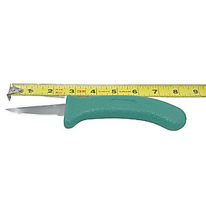 Generic Poultry Knife - 2.5"" Blade - Green Handle - Easy to Cut and Debone Chicken, PB-EG800-G