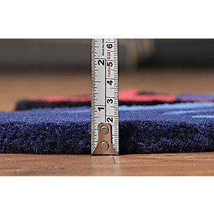 Spider Man Shape 2'3"x4' Handmade Tufted 100% Spiderman Woolen Boys & Girls Area Rugs Carpet