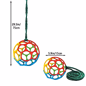 Besimple 2 Pack Horse Treat Ball Hay Feeder Toy, Goat Feeder Ball Hanging Feeding Toy for Horse Goat Sheep Relieve Stress (Colorful)