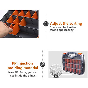 TOPIND Fishing Tackle Box Double-Sided, Transparent Fish Tackle Storage with Adjustable Dividers, Plastic Fishing Organizer Boxes for Fishing Lure Bait Hooks