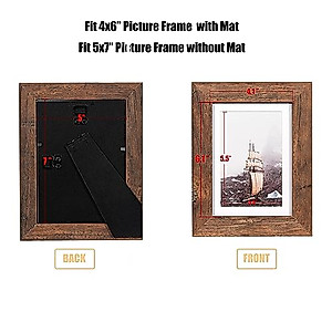 kennethan Rustic Brown 5x7 Picture Frames Wide Molding 3P in 1 set - Wall Mounting Material Included