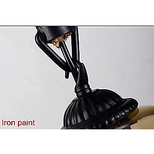 JewOss Chandeliers,Pendant Light Iron Hanging Light+E27 Bulbs Hemp Rope Hanging Chain Glass Lampshade + Living Room Restaurant Bar Cafe Chandelier 30 X 30Cm (Color : 20 * 20cm)