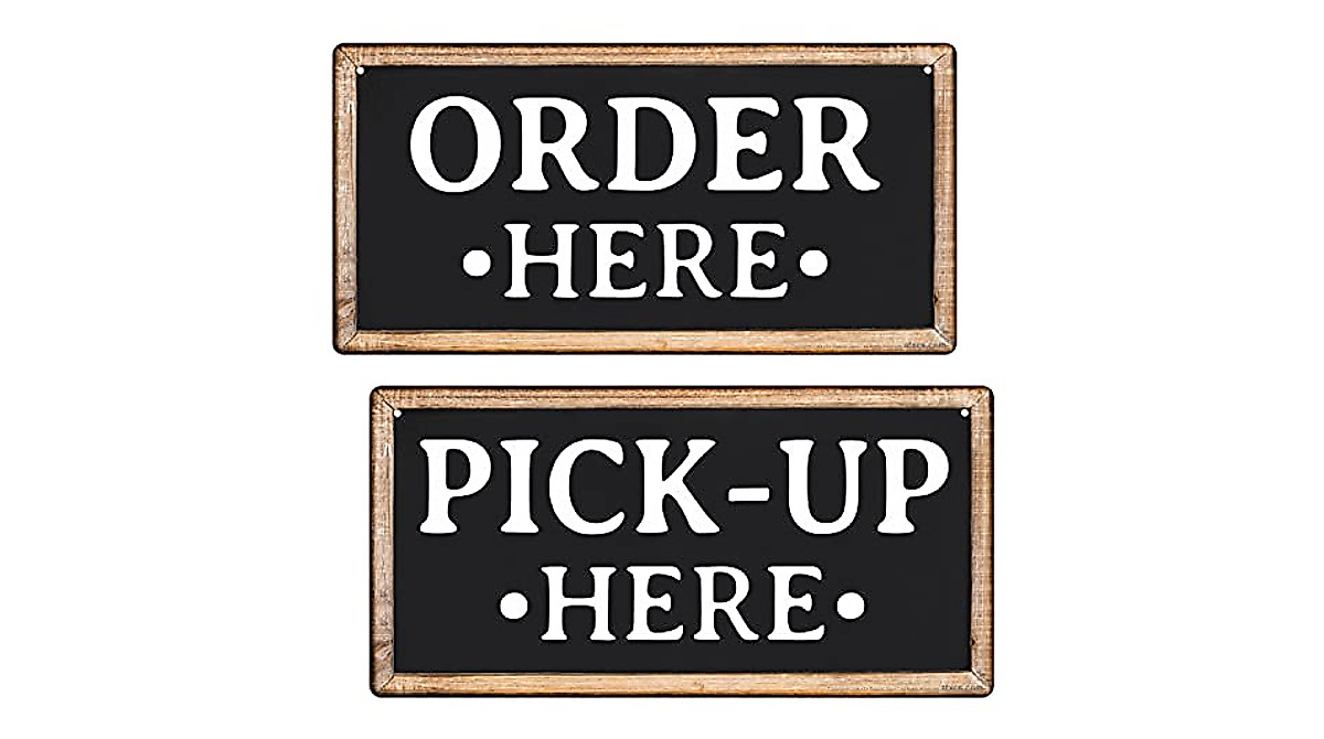 ATX Custom Signs - Order Here Pickup Signs 2 Pack