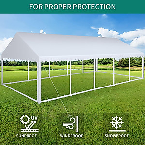 YITAHOME 20x32FT Heavy Duty Party PVC White Tent Wedding Event Shelters Upgraded Galvanized Ripple Canopy with Large Roof Removable Sidewalls & 4 Storage Bags 600D Oxford Commercial