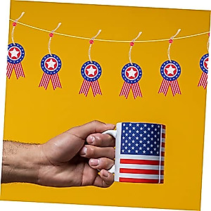 Hanging Wall Decor Outdoor Decor 6pcs Independence Day Pendant Medal at Home Wooden Front Door Decor