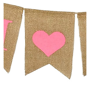 Shimmer Anna Shine Oh Baby Burlap Banner for Baby Shower Decorations and Gender Reveal Party (Pink)