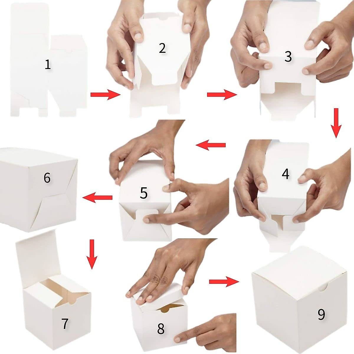 XCXGYCA White Gift Boxes 12 Pack 8x8x8 IN Small Gift Boxes With Lids for Birthday Party Gift Boxes, Bridesmaid Proposal Gift,Christmas Gift Boxes,Graduation, Holiday, With 12 Thank You Stickers &