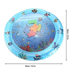plplaaoo Inflatable Baby Ice Pad Prone Pat Water Cushion Marine Life Mat,Tummy Time Water Mat,Water Mat Infants,Newborn Girl and Boy Early Activity Center