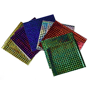 Greatfishing 12PC Mixed Colors Holographic Fish Scale Lure Sticker Film Fly Tying Rainbow Flash Film Jig Squid Jig Lure DIY Material