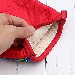 OUNONA Christmas Snowman Oven Mitts Heat Resistant Set of 3