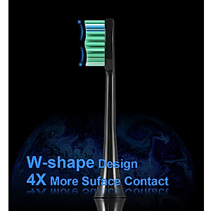 IntoCozy DY-108pro Replacement Toothbrush Heads Plaque Control Toothbrush Heads for Click-on Sonic Toothbrush, Reminder Bristles, Full Size, 4 Count