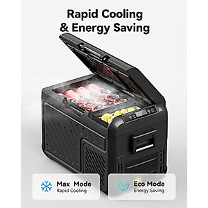 WOLFBOX 12V Portable Refrigerator, 26 Quart Car Fridge, RV Car Refrigerator with 12/24V DC 100/240V AC, Electric Cooler for Car, Camping, Travel and Home Use, APP Control