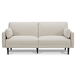 CHITA Mid-Century Modern Sofa, Fabric Couch for Living Room with Solid Wood Leg, No-Tools Assembly, 72.8''W, Linen