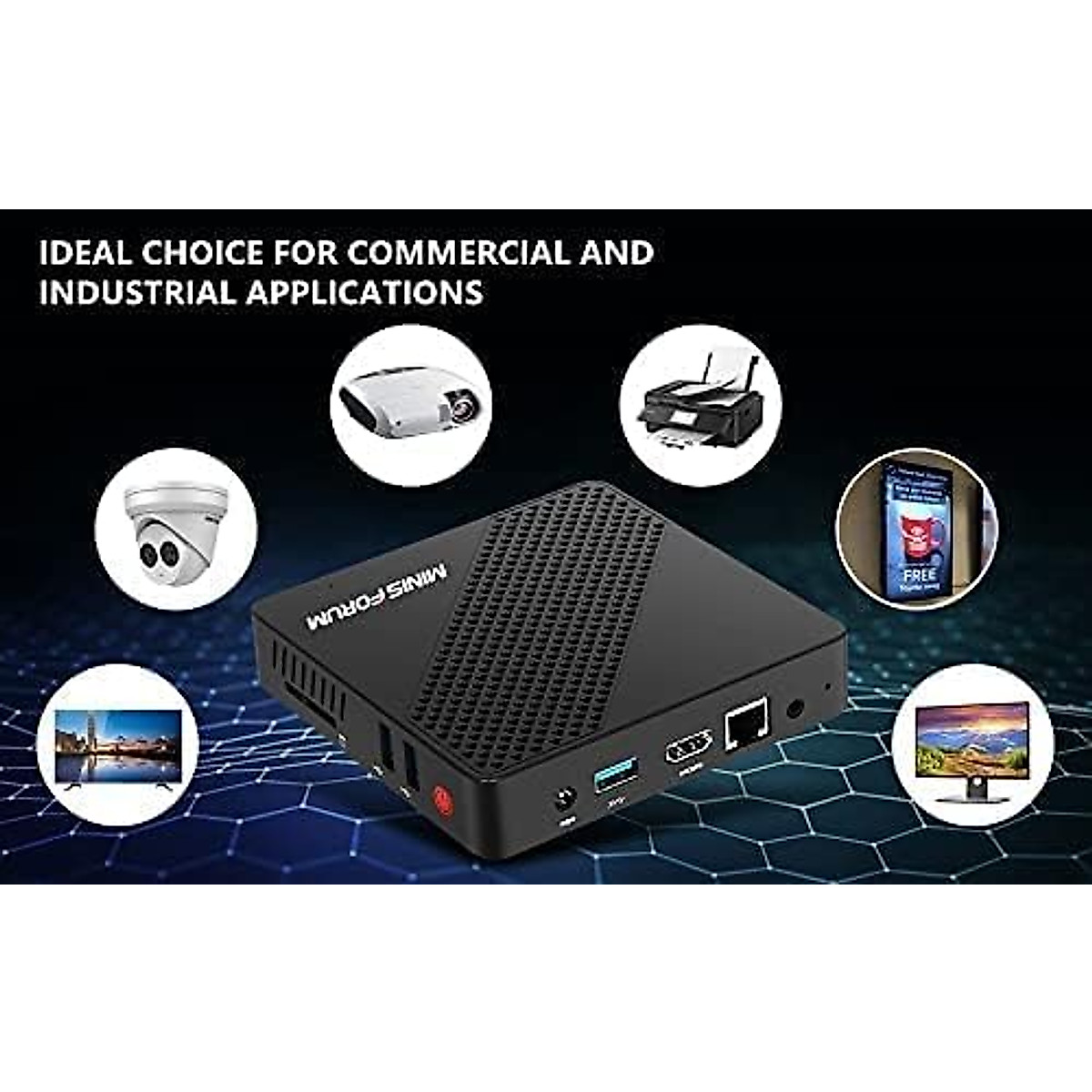 N40 Mini PC Fanless Celeron N4020,up to 2.8GHz with 4GB DDR4/64GB eMMC RAM Mini Desktop Computer, Support 4K UHD, VGA Port,2.4G/5.8G WiFi&BT4.2,3xUSB3.0 Ports,1x SD Card Slot for Business Home Office