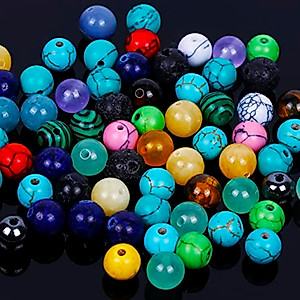 24 Colors Natural Stone Bead Box Set Kits 8mm Round Loose Gemstone Beads with Accessories Tools for Bracelet Jewelry Making