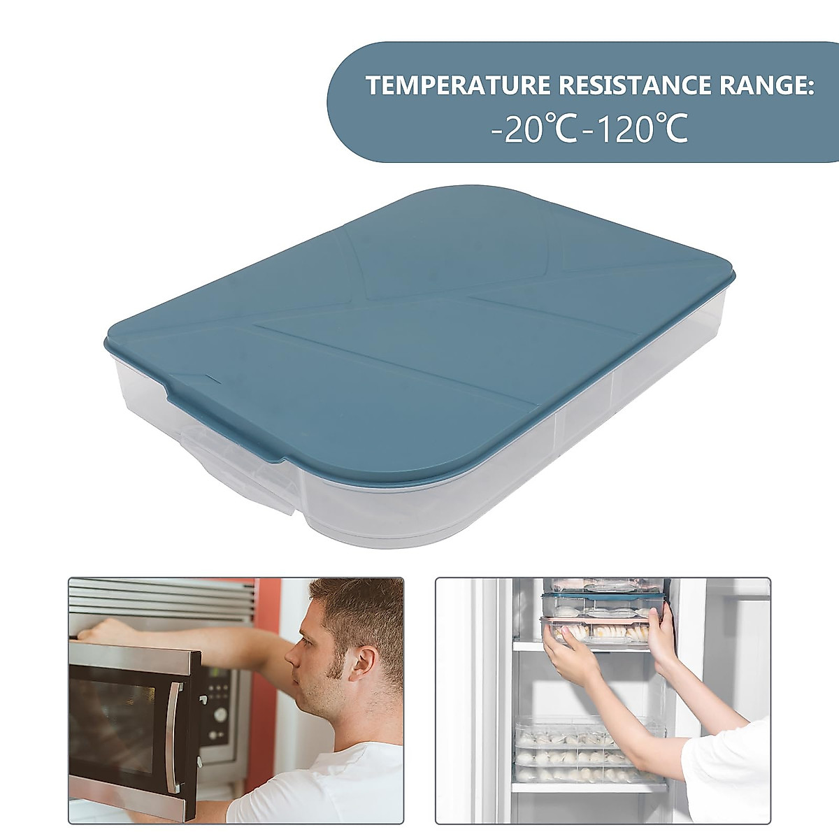 DECHOUS 3 Layer Food Storage Containers, Dumpling Box, Refrigerator Stackable Vegetable Organizer with Lid, Clear Food Crisper Keep Food Fresh Dumpling Containers Bin