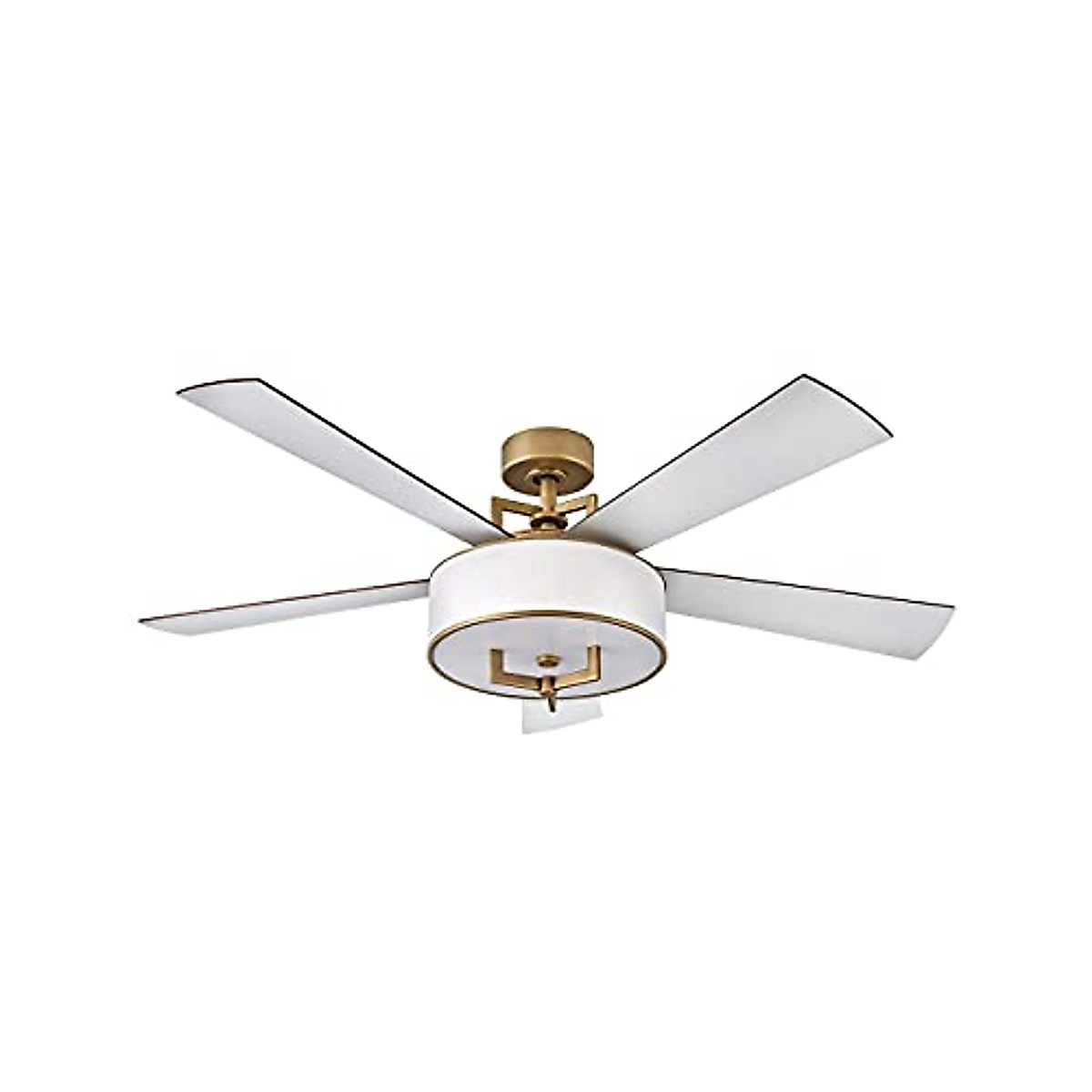Hinkley Hampton 56" Indoor Smart Ceiling Fan with Remote - Integrated LED Lighting, Linen Drum Shade with Sophisticated Metallic Accents, Heritage Brass