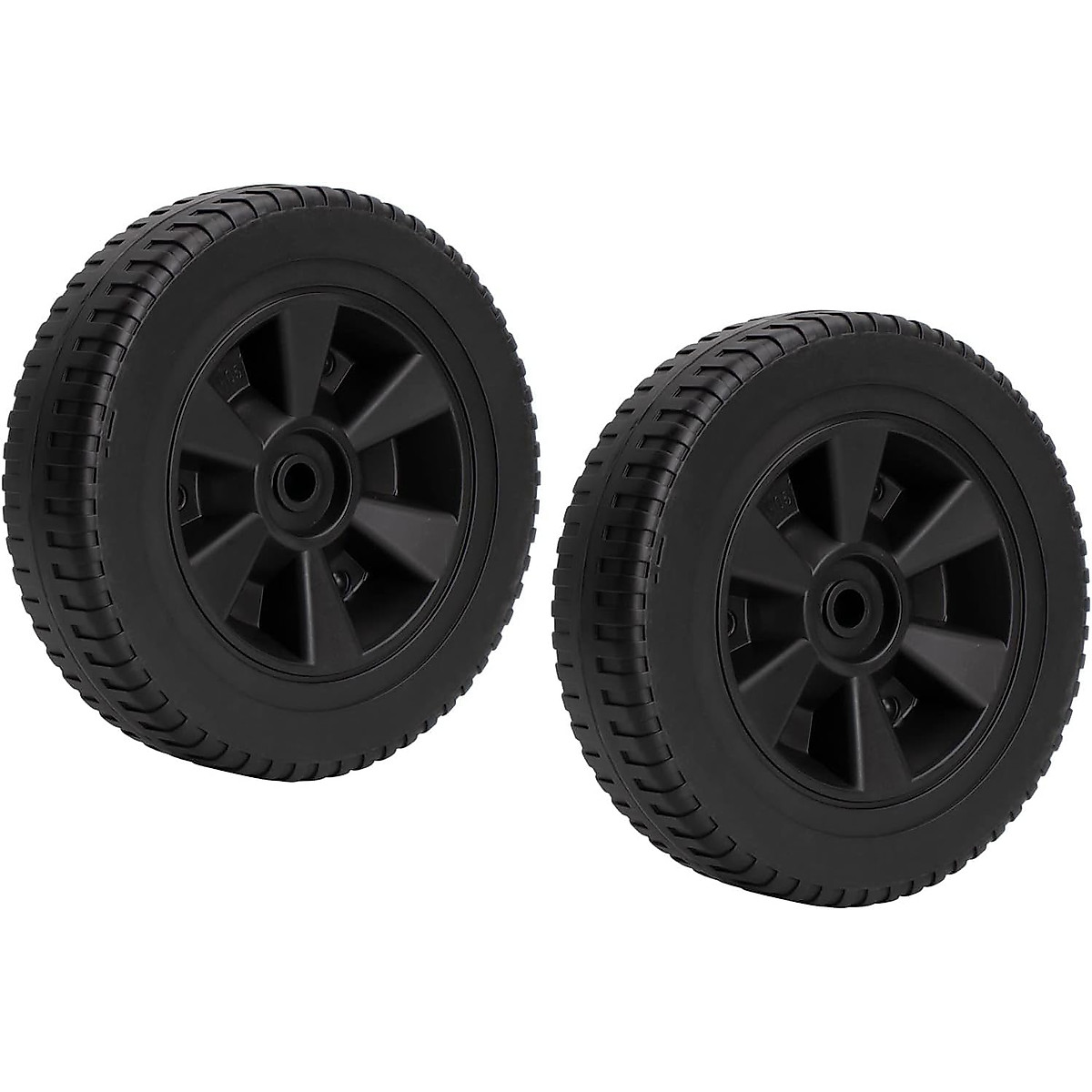 BBQ Future G210-0018-W1 8" Grill Wheels Replacement Parts for Charbroil Gas Grills wheels 463320107 463320707, Thermos 461320508, Grill Master, Kenmore and Other Brands Grills, Black Plastic Wheel