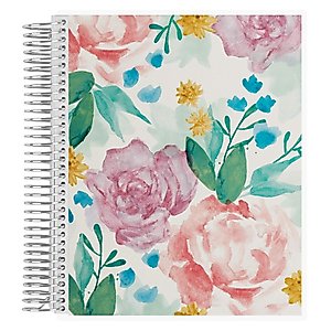 Erin Condren 7" X 9" Spiral Bound Productivity Notebook - Watercolor Blooms, 160 Lined Page & To Do List Organizer Notebook, 80Lb Thick Mohawk Paper, Stickers Included